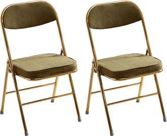 Generic Heavy Duty Klappstühle 1/2/4er Set - Hochlehner Metallstühle für Home Office Speisen platzsparend im Innen- und Außenbereich erhältlich in olivgrün od