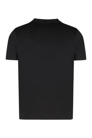 Paul & Shark Mens Cotton Blend Crew Neck T-Shirt Black T-Shirts And Polos