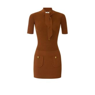 Elisabetta Franchi Femme, Robes, Brun, Taille: 42 FR Robe en maille