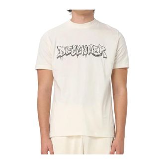 Disclaimer Graffiti Style Jersey T-Shirt f&uuml;r M&auml;nner - - Tops - Herren - Beige - XS