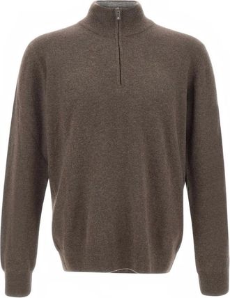 Della Ciana Pullover mit Reißverschluss - Braun