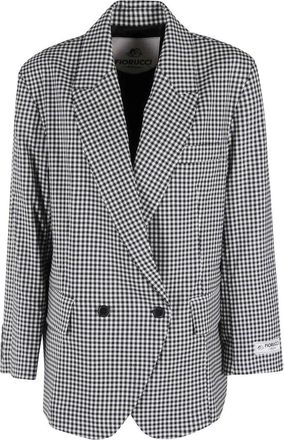 Fiorucci Femme, Vestes, Noir, Taille: 34 FR Gingham Blazer