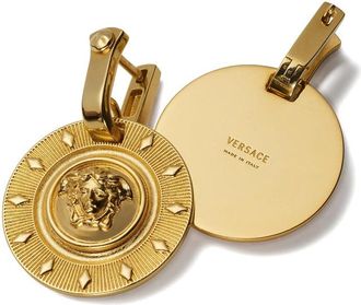 Versace Medusa Coin Charm Drop Earrings - Gold