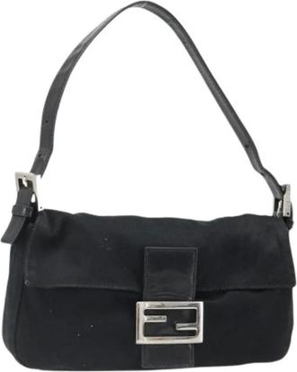 Fendi Pre-owned Sac bandouli&egrave;re en jersey de coton - Femme - Pre-owned - Noir - Taille: ONE Size