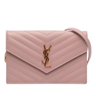 Saint Laurent Pre-owned Cassandre Envelope Wallet on Chain - Femme - Pre-owned - Rose - Taille: ONE Size