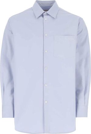 Valentino Garavani Homme, Chemises, Bleu, Taille: XL Chemise en coton technique avec broderie