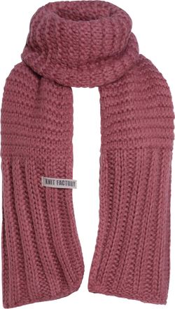 Knit Factory Alex Schal - Lange Strickschal - Mit grobmaschige Strickmuster - Aus Wolle - F&uuml;r Damen und Herren - Stone Red - 200 x 45 cm