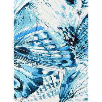 Au Printemps Paris Seidenschal mit Muster - Blau