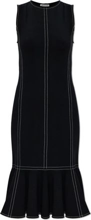 Ami Femme, Robes, Noir, Taille: 42 FR Stitching Detail Ruffled Dress