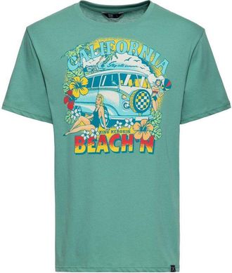 King Kerosin Print-Shirt California Beachn (1-tlg) mit hawaiianischem Print