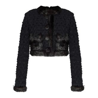 Dolce & Gabbana Damen, Jacken, Schwarzk, 2XSGröße