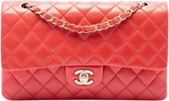 Chanel Pre-owned Sac Bandouli&egrave;re Classique Double Flap - Femme - Pre-owned - Orange - Taille: ONE Size