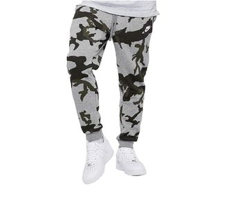 Nike Nike Herren Hosen Mens Club Fleece Jog Pant Camo Track Pant Cuffed Tracksuit Bottoms Grey New AH7020 (Medium)