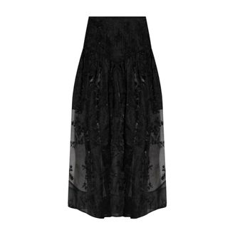 Ganni Jupe &agrave; Motif Floral - Femme - Jupes - Noir - Taille: 38 FR