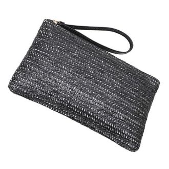 Holibanna Sac Main Femme Paille Chic Capacité Spacieuse Pochette Tressée Légère Polyvalente pour Clés Téléphone et Monnaie