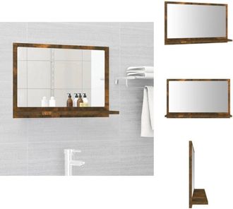 vidaXL Badspiegel R&auml;uchereiche 60x10,5x37 cm Holzwerkstoff - Wandspiegel - Badezimmerspiegel - Spiegelschrank - Holzwerkstoff - Rauchereiche