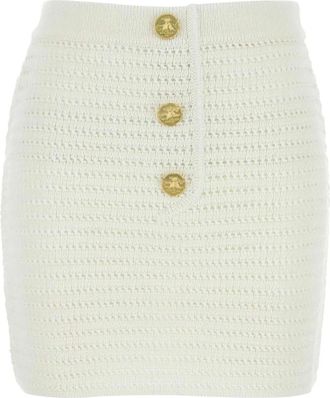 Le Kasha Femme, Jupes, Blanc, Taille: 38 FR Crochet Mini Skirt