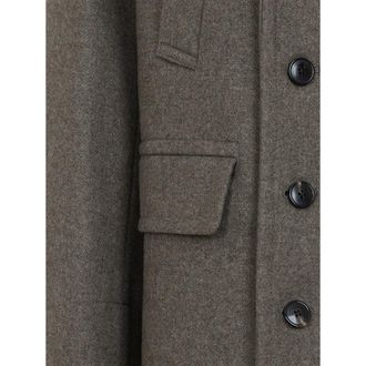 Dries Van Noten Double-Breasted Wool Coat - Brown