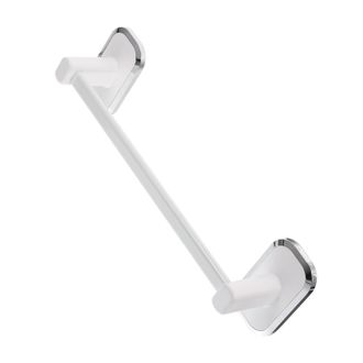 Happyyami Hausschuhehalter Wandregal 30cm Wei&szlig; Selbstklebendes Badezimmer Aufbewahrungsregal ohne Bohren Schuhablage und Handtuchhalter f&uuml;r K&uuml;che und Flur