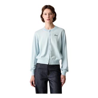 Kenzo Cardigan Boutonn&eacute; Brod&eacute; Logo - Femme - Pulls - Bleu - Taille: 40 FR