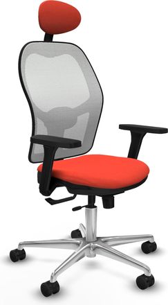 Piqueras y Crespo Ergonomischer Telearbeitsstuhl mit 3D-Armen, h&ouml;henverstellbarer Lendenwirbelst&uuml;tze und festem Kopfteil, ausgestattet mit Syncro/Traslack und eingespri