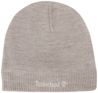 Timberland Herren Knit Logo Beanie Baskenm&uuml;tze, Grey, One Size