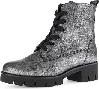Gabor Damen Combat Boots, Frauen Stiefeletten,Best Fitting,uebergangsstiefel,schnürstiefel,Winterstiefel,warm,Bootee,Grey/schwarz,38.5 EU / 5.5 UK