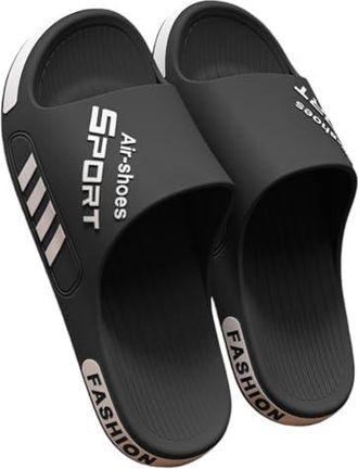 Generic Pantoufles anti-odeurs pour homme - Grande taille - Mules dint&eacute;rieur - Sandales pour femme - Antid&eacute;rapantes, PVC noir., 33 EU