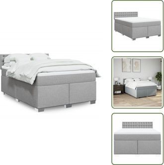 vidaXL Vidaxl - Boxspringbett mit Matratze Hellgrau 140x190 cm Stoff - Boxspringbett - Boxspringbetten - Bett - Bett Mit Stauraum
