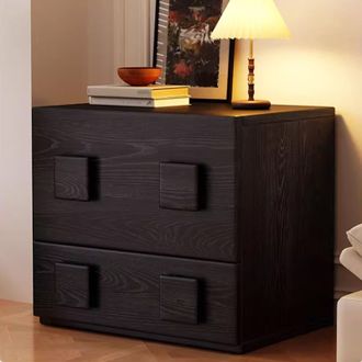 Generic Beistelltische for Schlafzimmer, Nachttisch Mit Schubladen Und Nach Unten &ouml;Ffnenden Schrankt&uuml;Ren, Quadratischer Griff for Kategorisierte Aufbewahrung