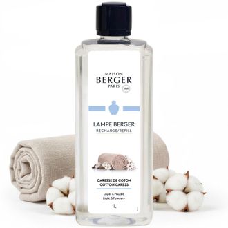 Maison Berger Maison Berger - Zarte Baumwollbl&uuml;te Lampe Berger Nachf&uuml;llflasche 1 L - Rose & Frische Noten - Sanfter, pudriger Duft - Neutralisation der Ger&uuml;che