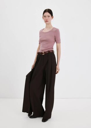 Mango T-shirt manches courtes cintr&eacute; violet clair/pastel - Femme - XS - MANGO