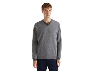 Benetton Herren Pullover, Dunkelgrau 507, M