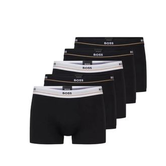 HUGO BOSS Homme, Sous-vêtements, Noir, Taille: M Boxer Logo Avant Pack de 5