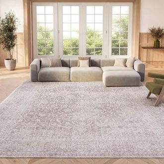 Safavieh Zeitgen&ouml;ssische Teppich f&uuml;r Wohnzimmer, Esszimmer, Schlafzimmer - Reflection Collection, Kurzer Flor, Beige und Creme, 240 X 300 cm