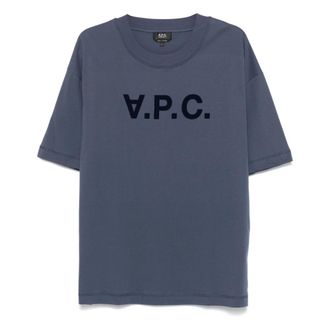 A.P.C. A.p.c., Homme, Tops, Bleu, Taille: L T-shirt en coton
