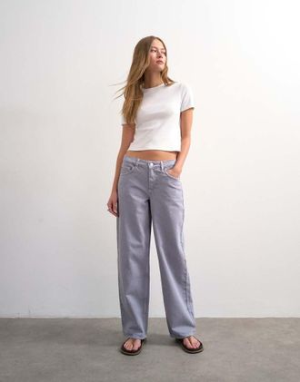Topshop Cinch - Jean d&eacute;contract&eacute; &agrave; taille basse - Lilas-Violet