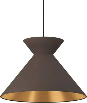 Eglo Lampe suspendue Nastasia Textile Cappuccino, laiton E27 1x40w H: 110cm &Oslash;38 cm Dimmable