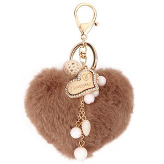 BESPORTBLE Porte-Cl&eacute;s de Coeur en M&eacute;tal Pendentif Marron pour Paquet &agrave; Main Ornement et Solide Accessoire pour Cl&eacute;s et D&eacute;coration Quotidienne