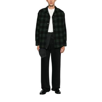 Ami Breite karierte Overshirt aus Wolle - - Shirts - Herren - Gr&uuml;n - XL