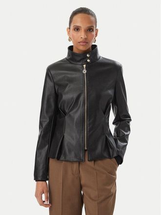 Rinascimento Rinascimento Jacke aus Kunstleder CFC0130174003 Schwarz Slim Fit