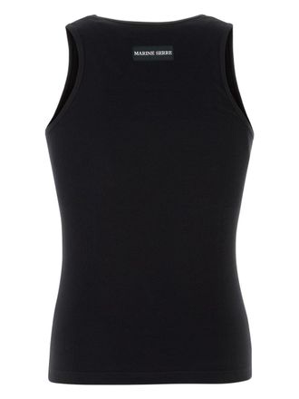 Marine Serre Crescent Moon Embroidered Tank Top - Black