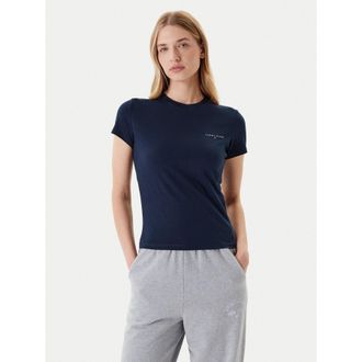 Tommy Jeans T-Shirt Linear DW0DW21164 Dunkelblau Slim Fit