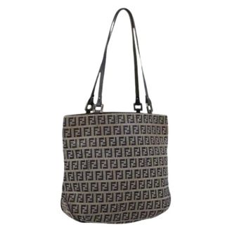 Fendi Sac &agrave; main en toile Zucchino Pre-owned - Femme - Pre-owned - Brun - Taille: ONE Size