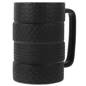 DOITOOL Keramikbecher Reifenform Gro&szlig;es Fassungsverm&ouml;gen Schwarzer Kaffeebecher Fr&uuml;hst&uuml;ckstasse Vielseitige Trinktasse F&uuml;r Kaffee Tee Wasser Zuhause B&uuml;ro