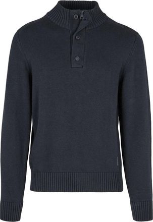 Bomboogie Homme, Pulls, Bleu, Taille: M Pull &agrave; col montant avec boutons