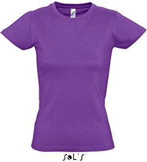 SOLS SolS Imperial Women - Tee-Shirt Femme Manches Courtes à col Rond - 100% Coton épais - Violet Clair - M