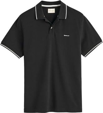 GANT Tipping SS Pique Rugger, Noir, L Homme