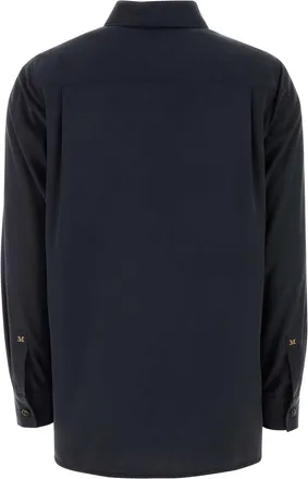 Max Mara Blu Marino Exterior: Silk Camicie Shirt