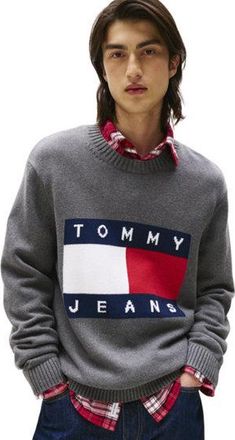 Tommy Jeans TJM Melange Flag M - Pullover - Herren